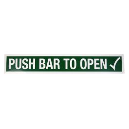 'Push Bar/Pad To Open' Fire Sign - JMA UK